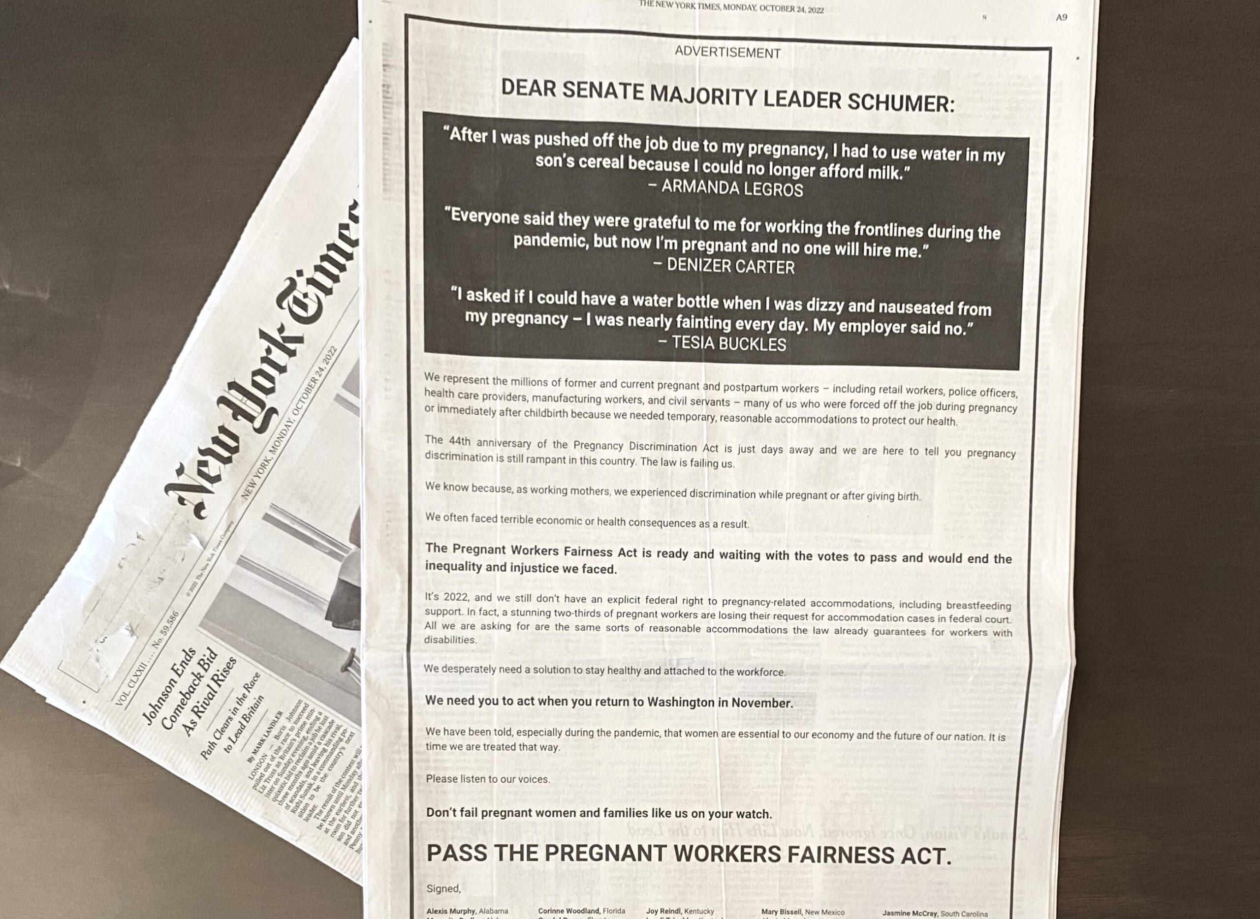 Open Letter: 125+ Mothers Urge Leader Schumer to Pass the Pregnant ...